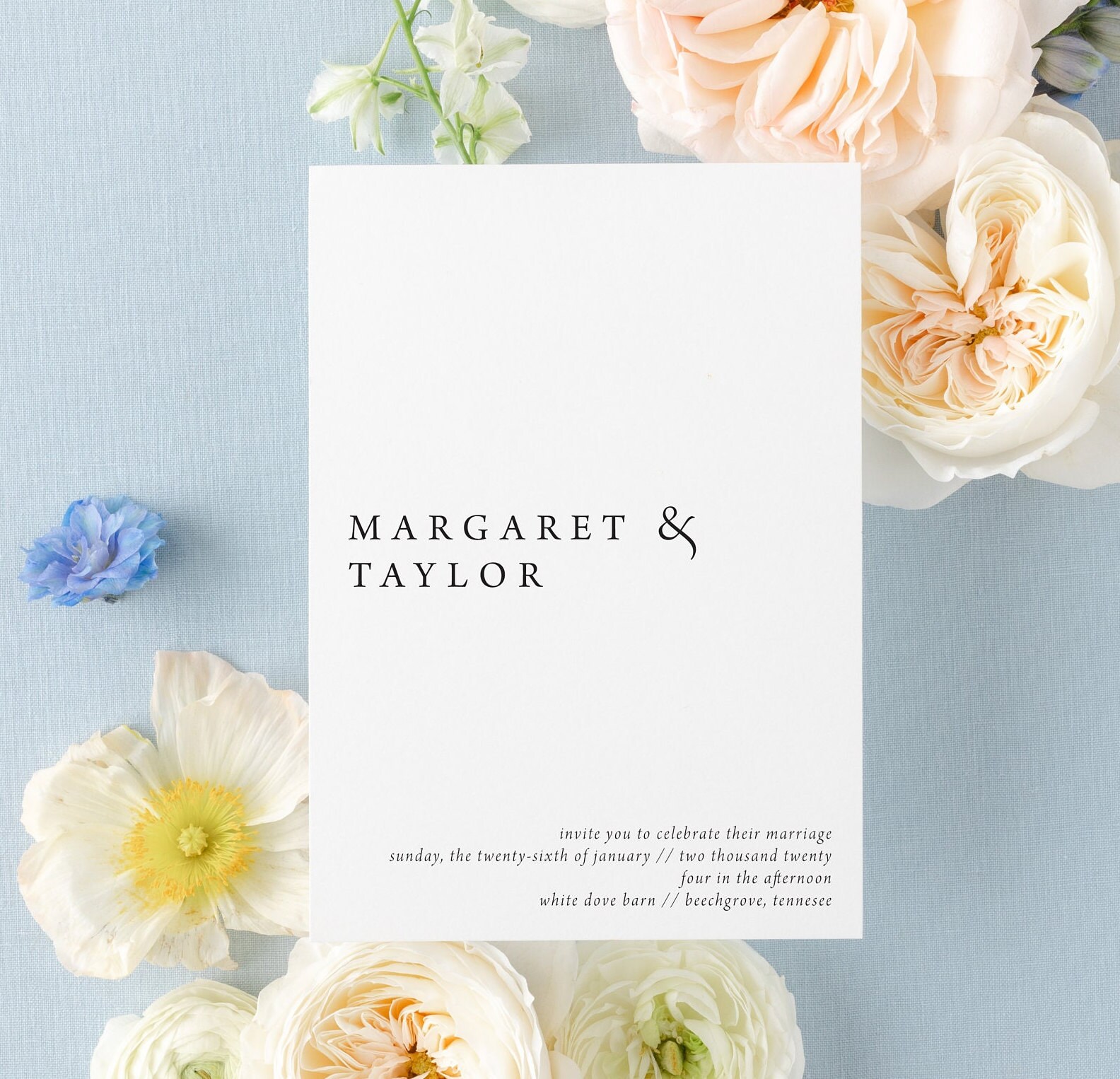 Modern Wedding Invitation Simple Invitation Minimalistic Wedding ...