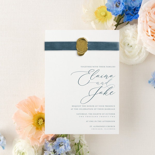 Modern Aligned Wedding Invitations - Etsy