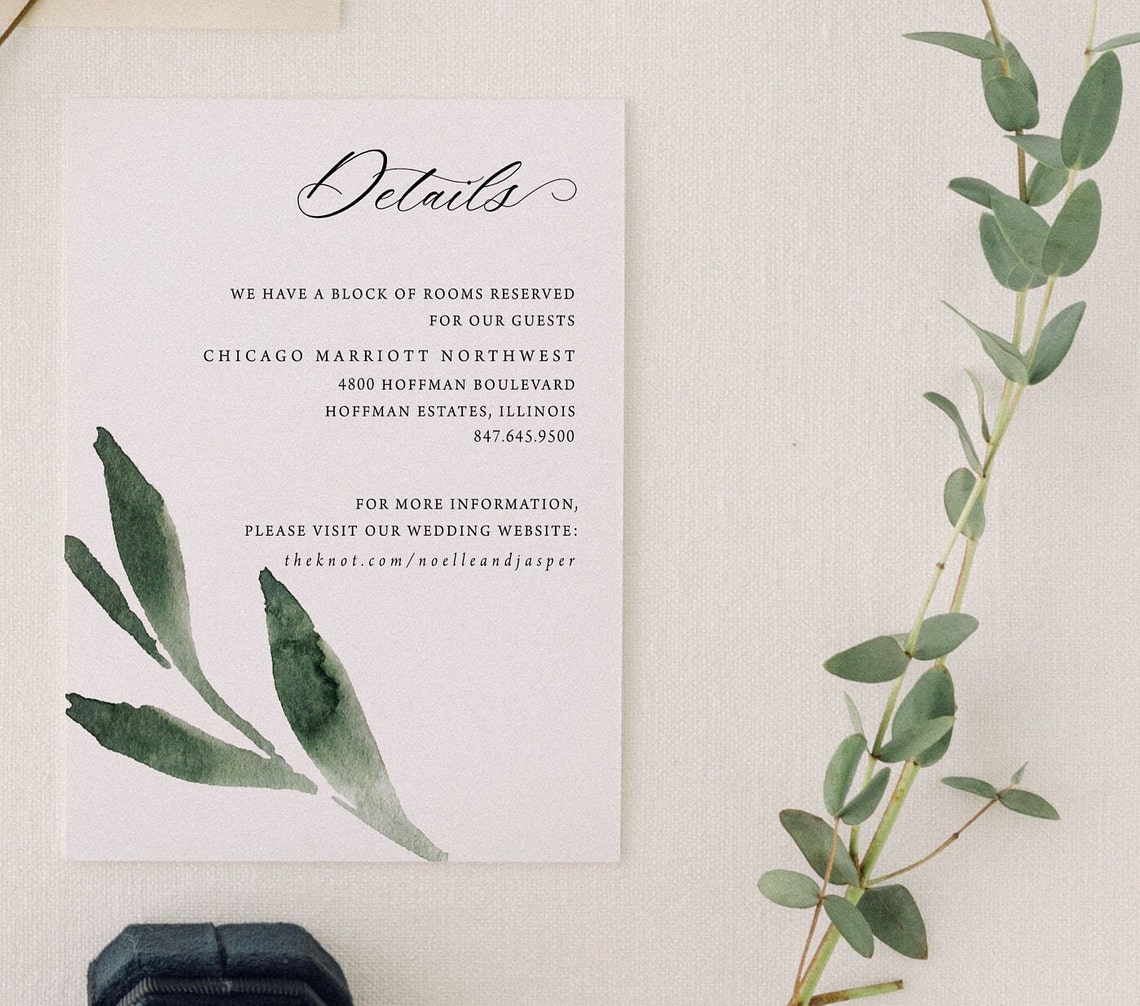 Modern Greenery Invitation Watercolor Greenery Invitation Simple ...