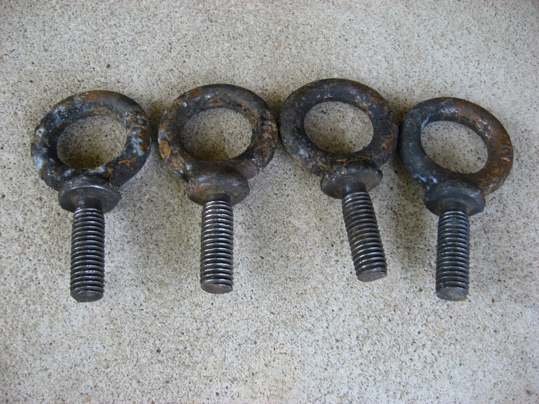1/2" Forged Steel Eye Bolts, Rust Finish- Lot of 4 - Etsy