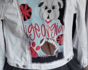 Georgia Bulldogs Denim Jacket - Etsy
