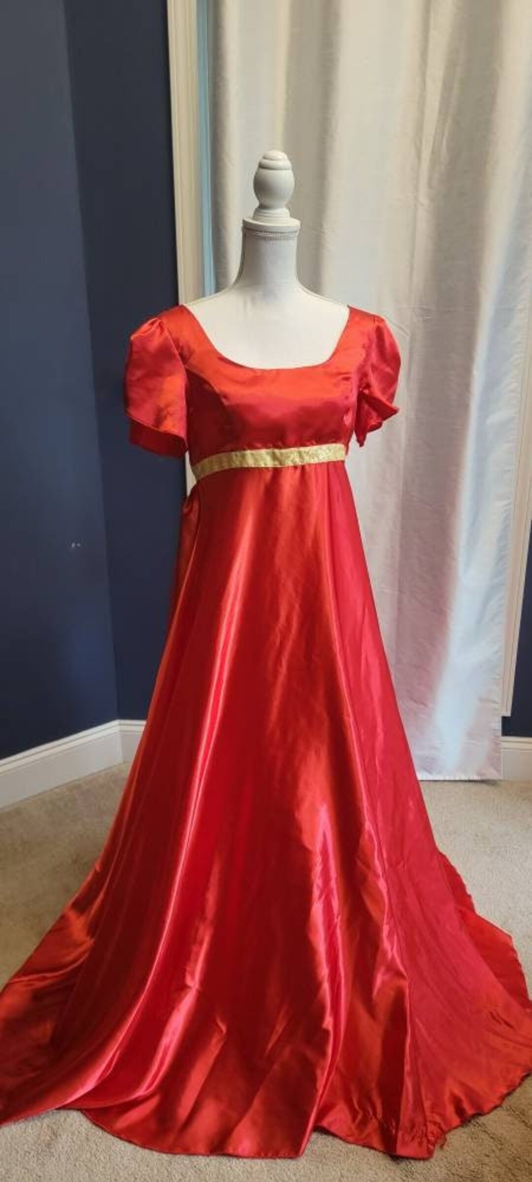 Bridgerton Red Dress Victorian Regency Dress Formal Ball Gown ...