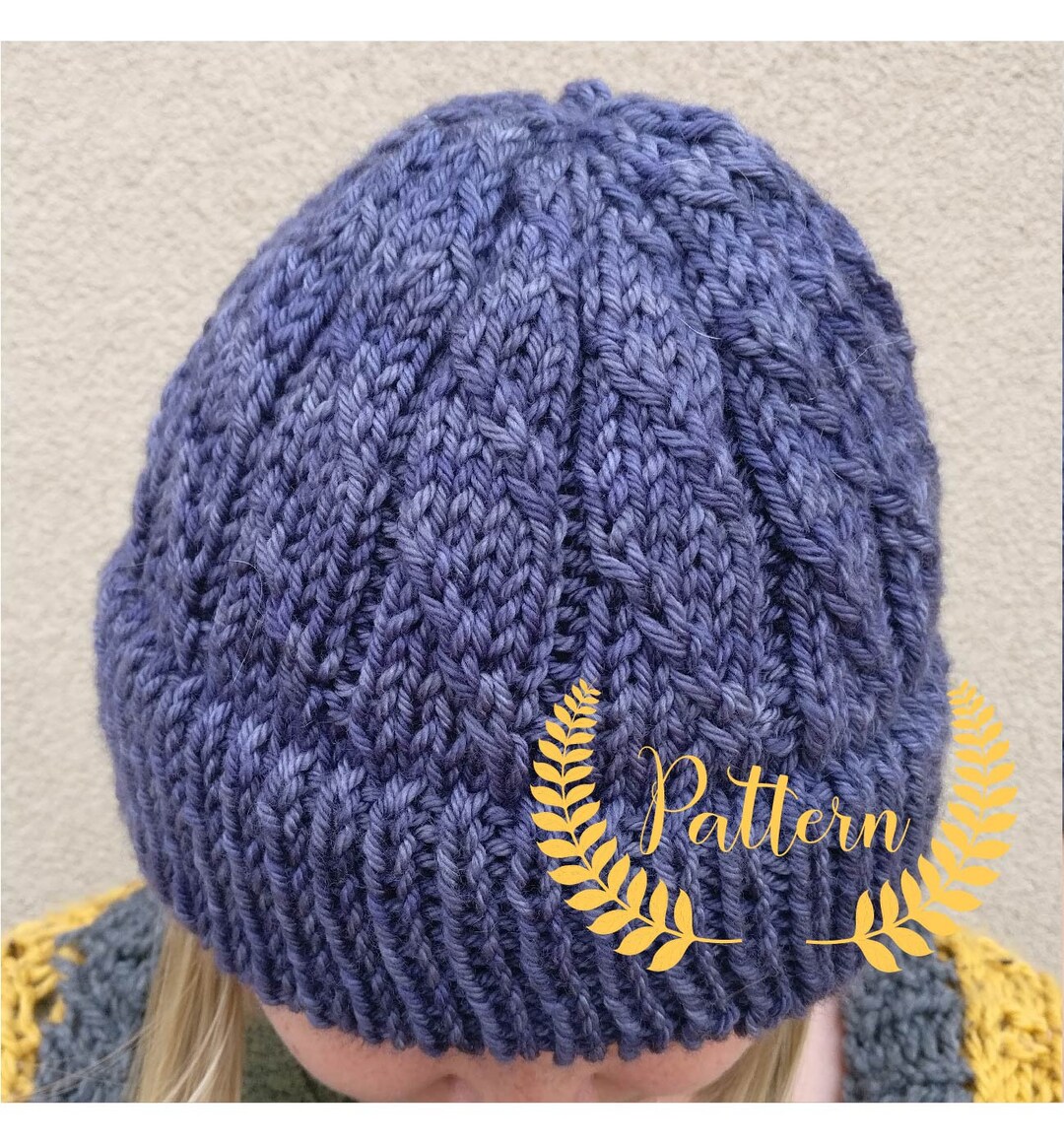 Double Brim Hat Pattern, Pattern Only, Cabled Beanie Pattern, Knit ...