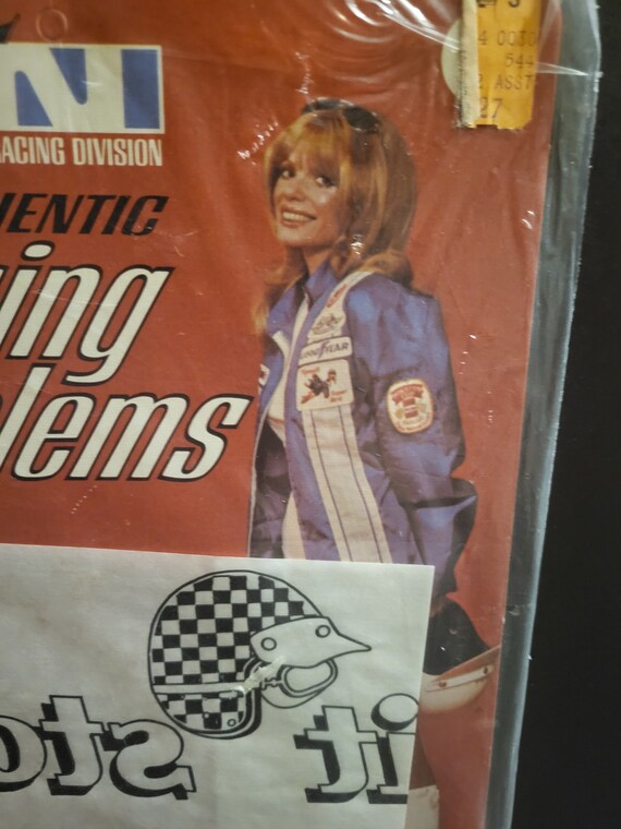 Vintage Racing Emblems Iron On Decal Pit Stop Helmet,… - Gem