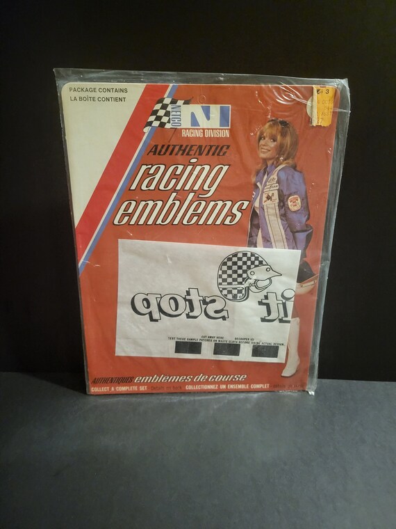 Vintage Racing Emblems Iron On Decal Pit Stop Helmet,… - Gem