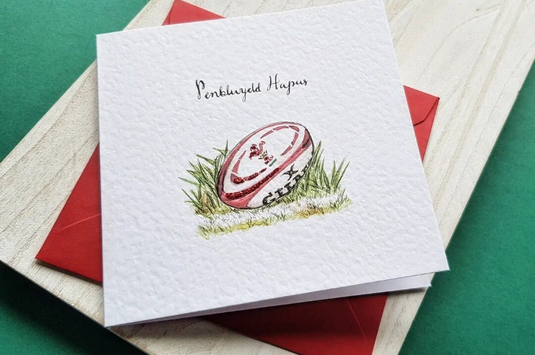 Cerdyn Penblwydd Rygbi, Welsh Rugby Birthday Card - Etsy UK