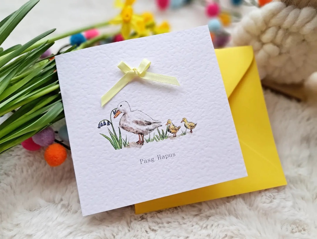 Welsh Easter Mother Duck Card - Etsy