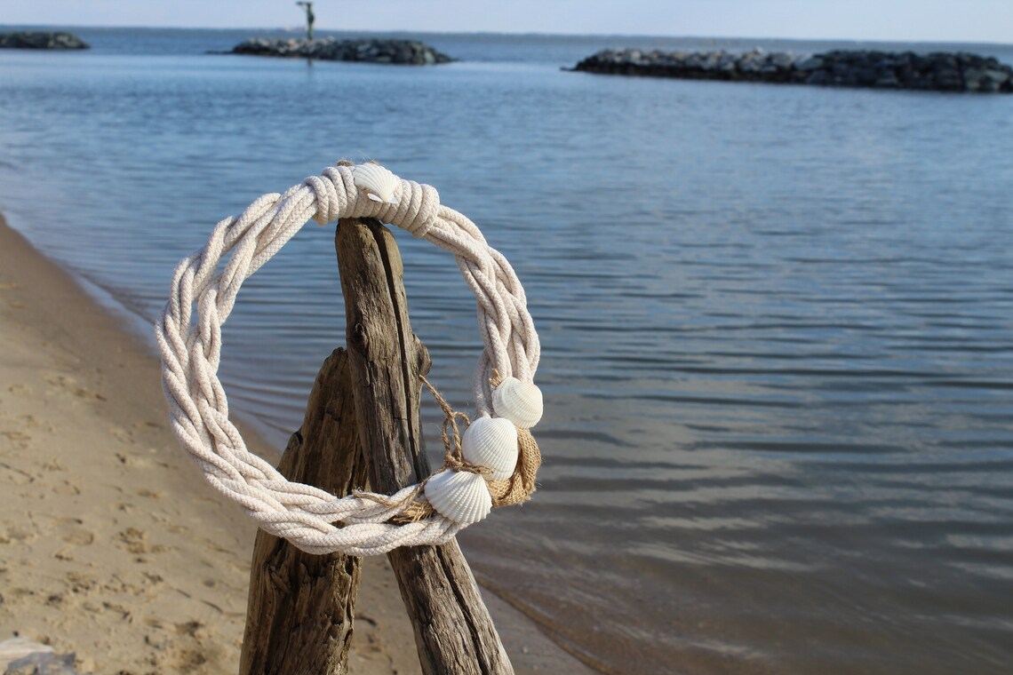 Nautical Beach White Cotton Rope Decorative Door or Wall - Etsy