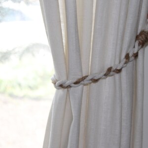 Rustic and Nautical Natural Jute and Cotton Rope Curtain Tie Back - Etsy