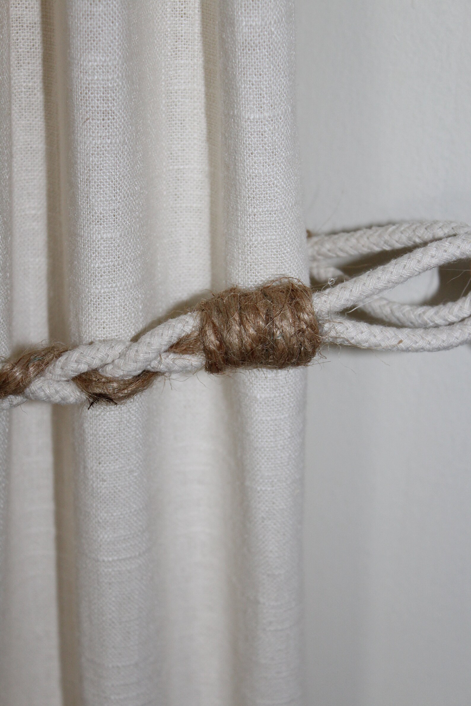 Rustic and Nautical Natural Jute and Cotton Rope Curtain Tie Back - Etsy