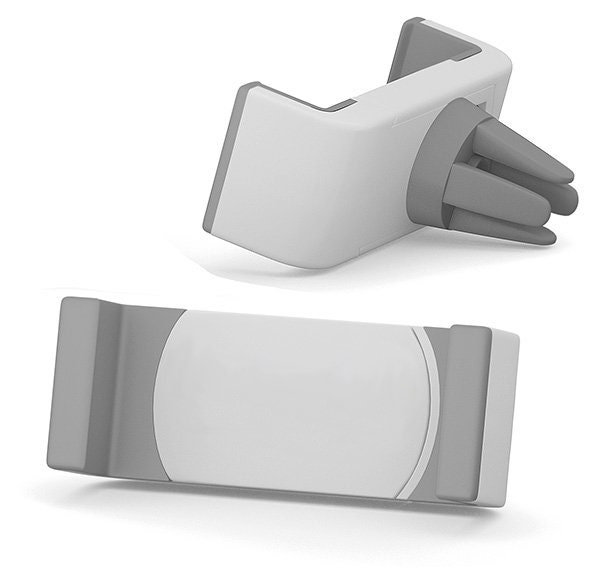 Car Phone Holder Deluxe White 360 Degree Rotation, Clips Onto Air Vent ...