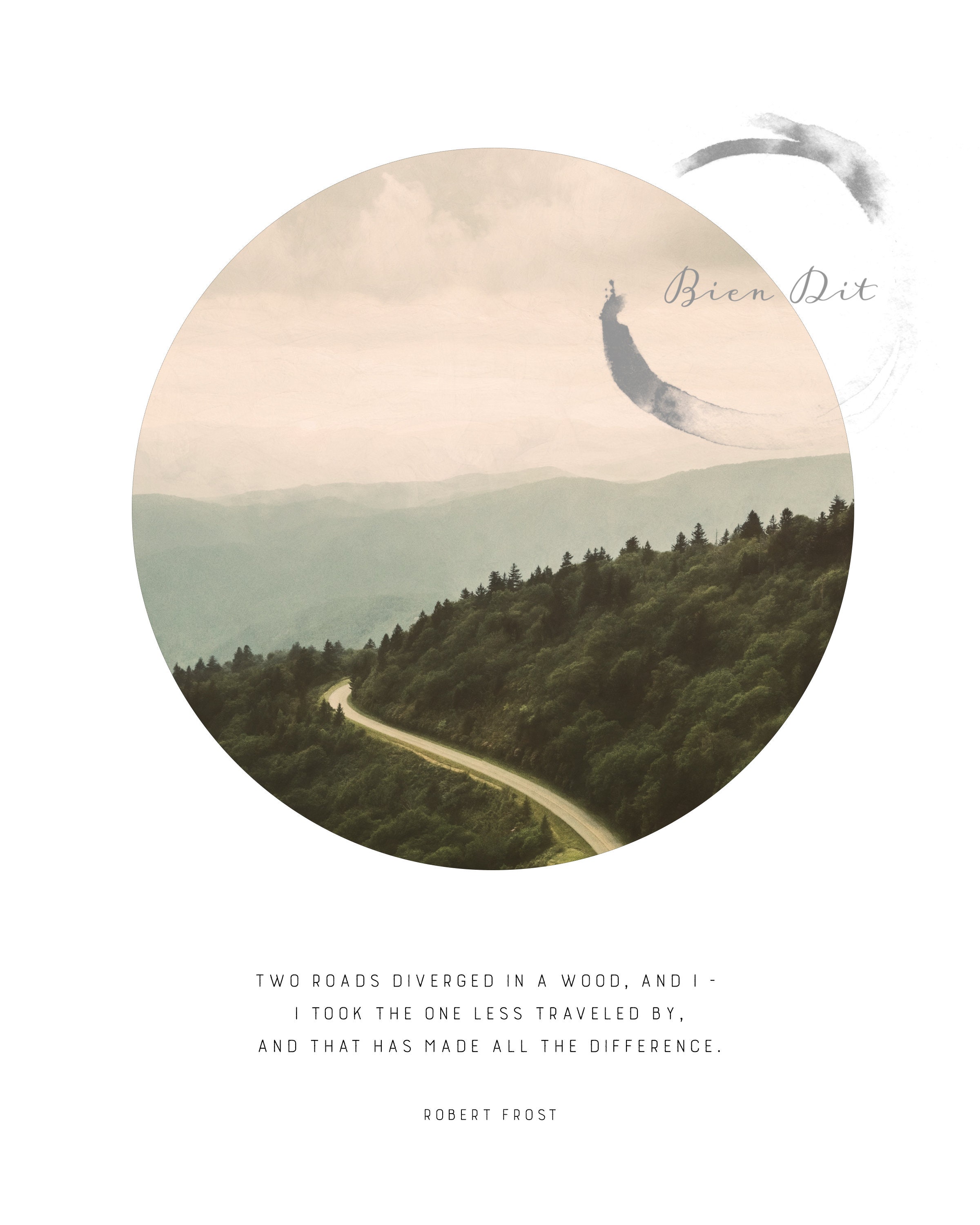 The Road Less Traveled Literary Quote Robert Frost Two - Etsy