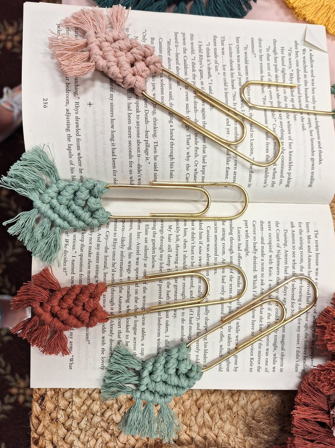 Macrame Bookmark Jumbo Paperclip Bookmark - Etsy