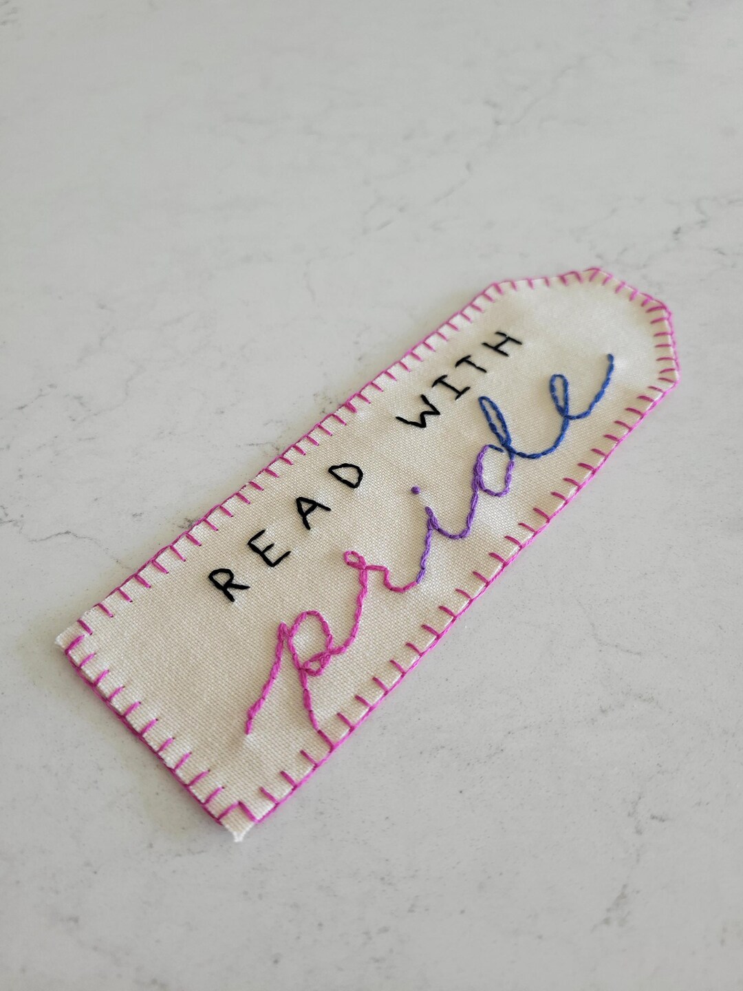 Read With Pride Handmade Embroidered Bookmark- Bi - Etsy