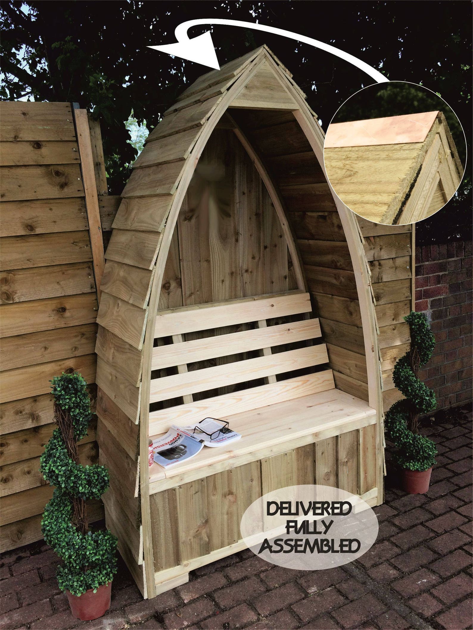 Boat/gothic Arch Shape Garden Seat/arbour - Delivered Fully Assembled ...