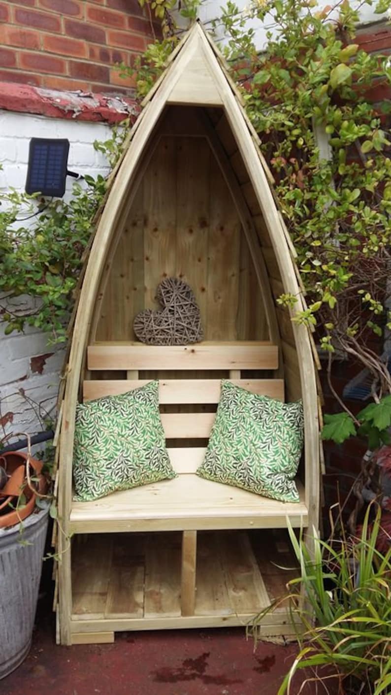 Boat Shaped/gothic Single Seat Garden Bench/arbour - Etsy UK