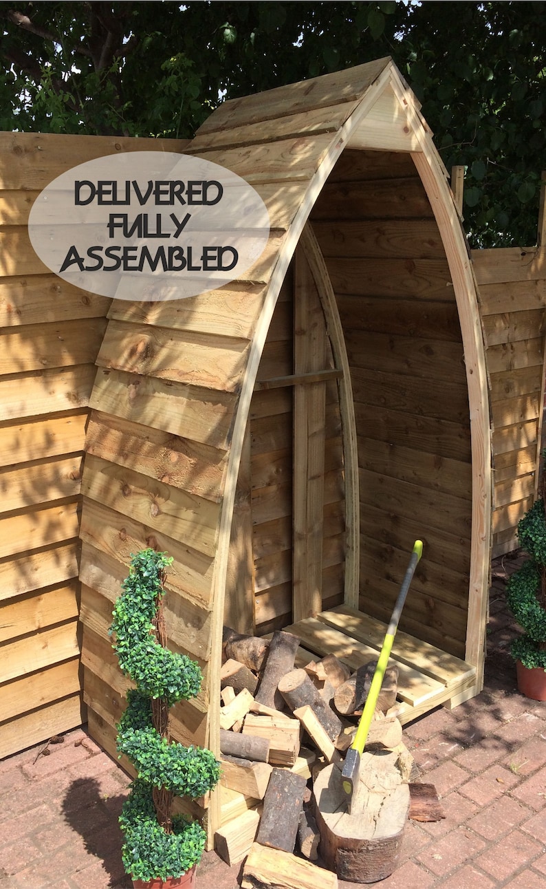Gothic Arch/boat Shaped Log Store-delivered Fullyassembled - Etsy