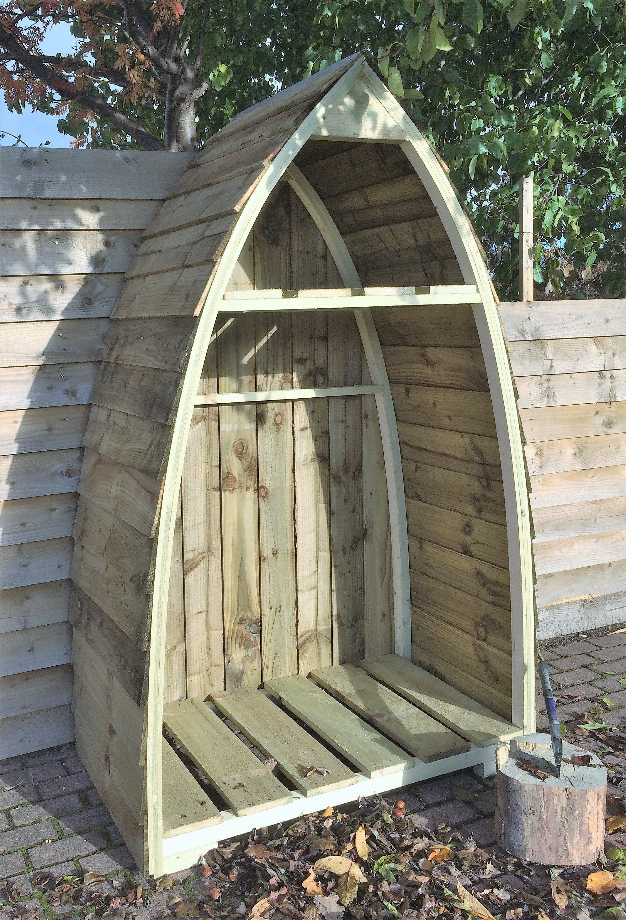 Gothic Arch/boat Shaped Log Store-delivered Fullyassembled - Etsy UK