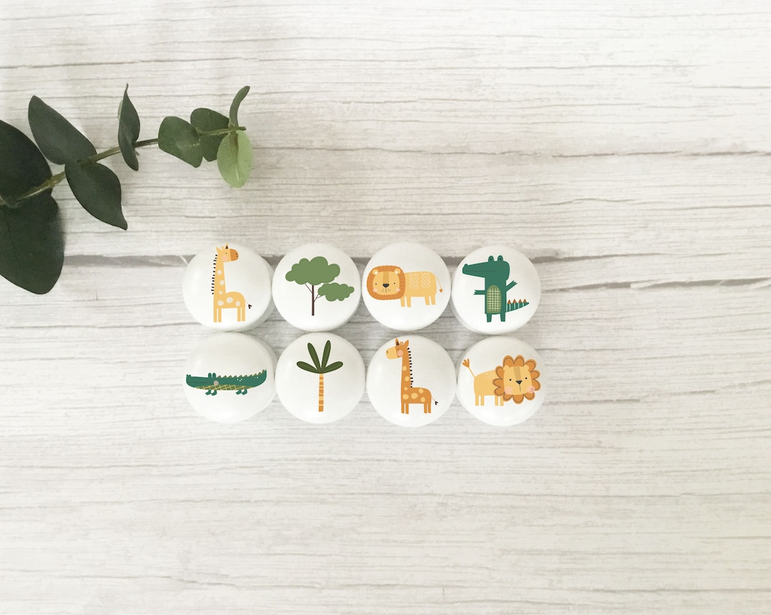 Jungle Animals Drawer Knobs, Drawer Knobs, Furniture Knobs, Safari Knobs, Nursery Decor, Safari ...