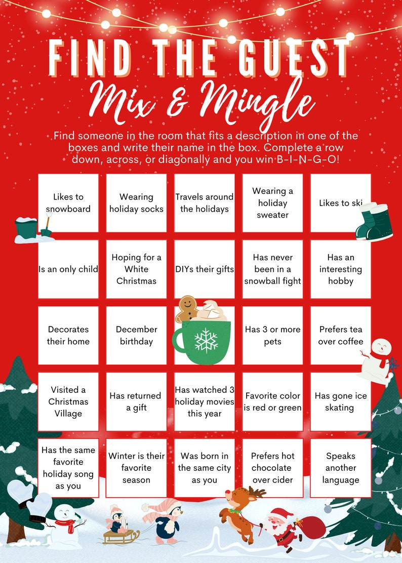 Holiday Get to Know You Bingo - Etsy
