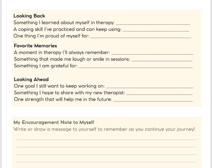My Therapy Journey | Therapy Termination Worksheet for Kids (PDF ...