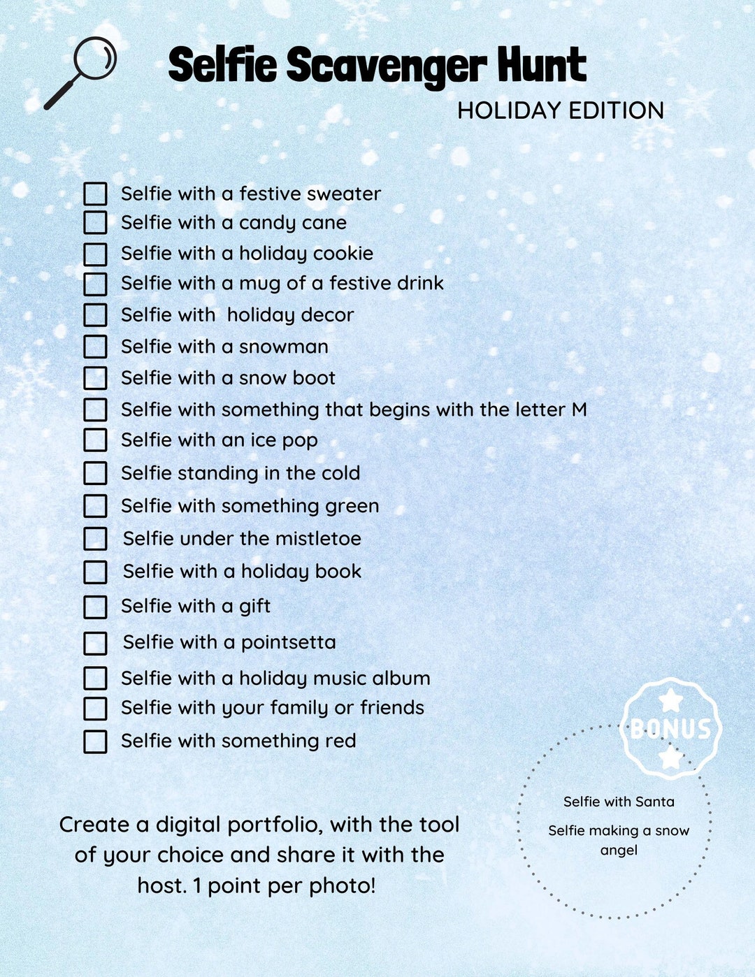 Welcome to the Ultimate Holiday Selfie Scavenger Hunt Digital - Etsy