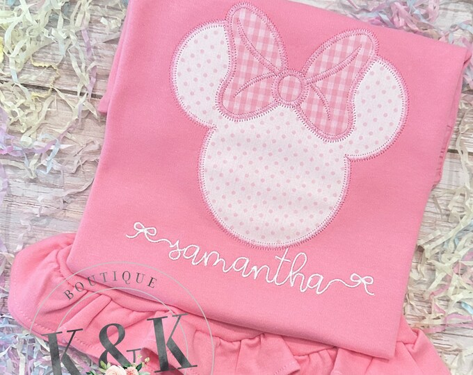 Girl Mouse Personalized Shirt | Girly Mouse Embroidery Shirt | Bubble ...