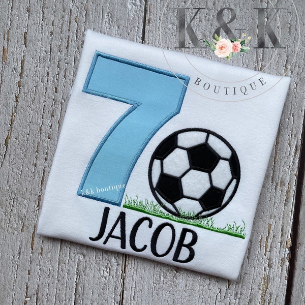 Soccer Embroidery Boy Shirt - Etsy