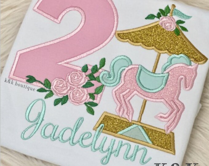 Carousel Birthday Shirt | Girls Custom Carousel Theme Shirt ...