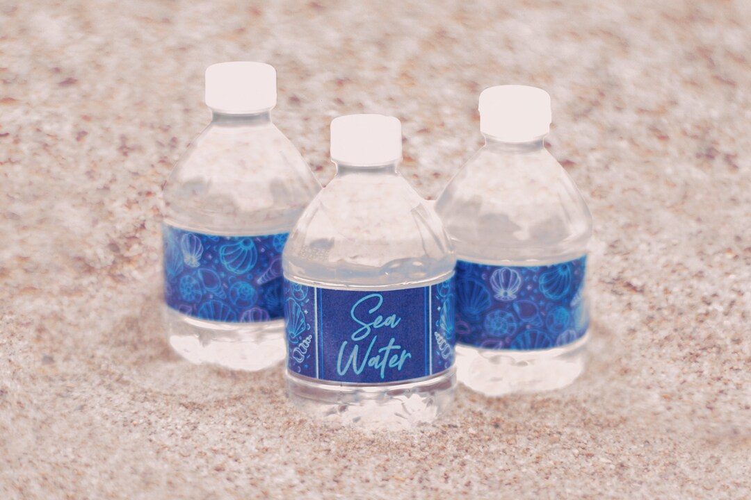 Water Bottle Label With Sea Water Theme - Etsy