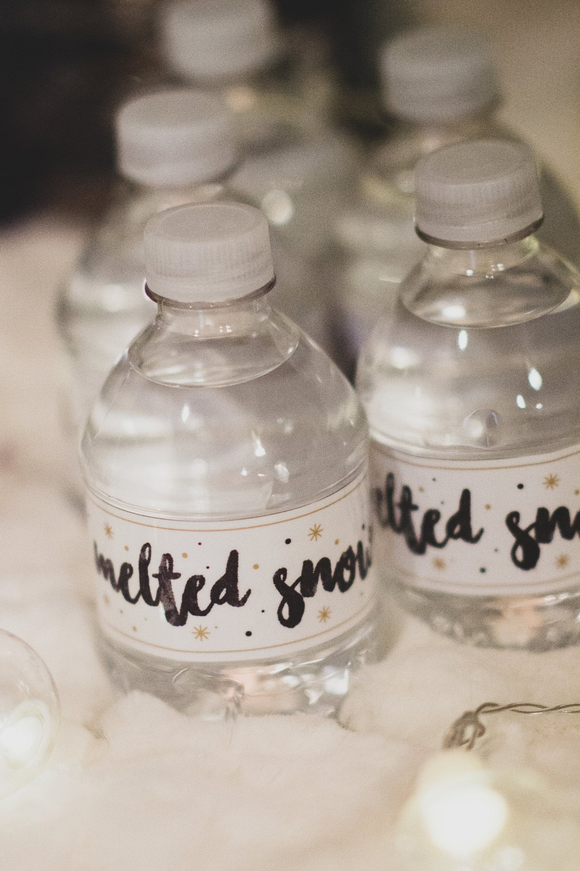 Melted Snow Water Bottle Label - Etsy