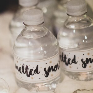 Melted Snow Water Bottle Label - Etsy