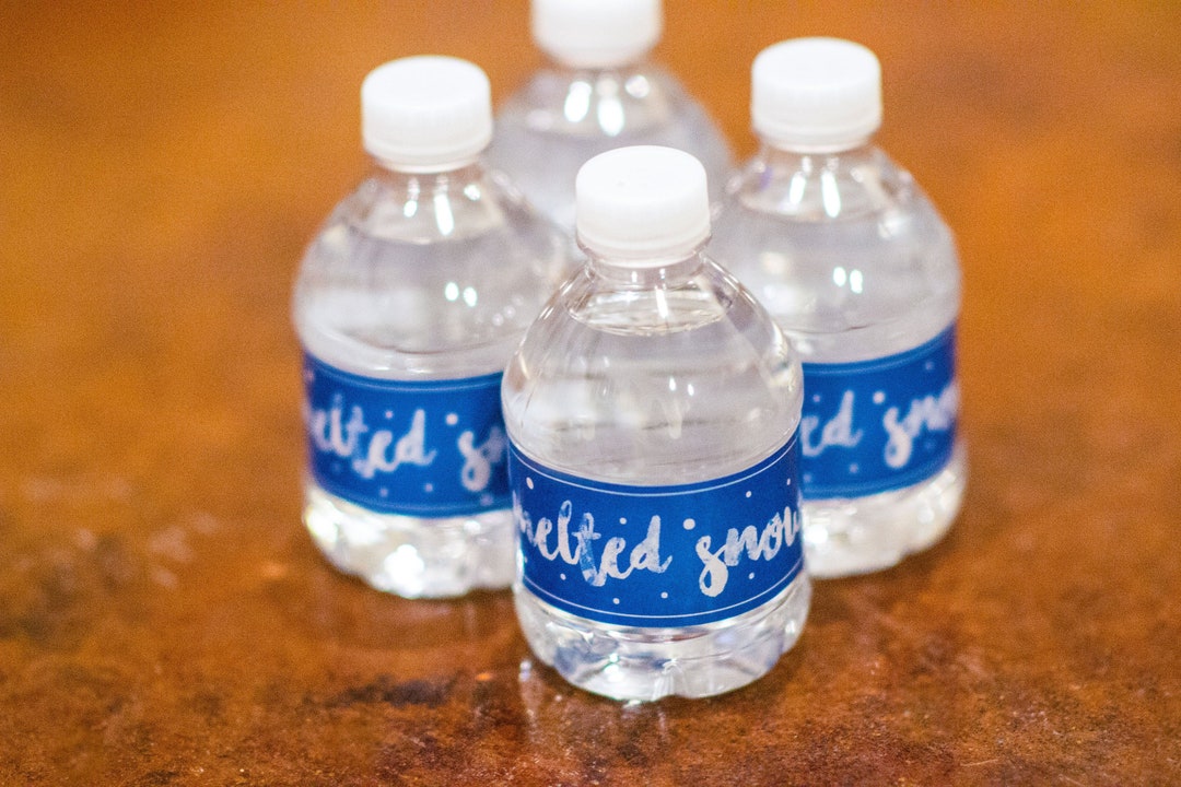 Melted Snow Water Bottle Label - Etsy