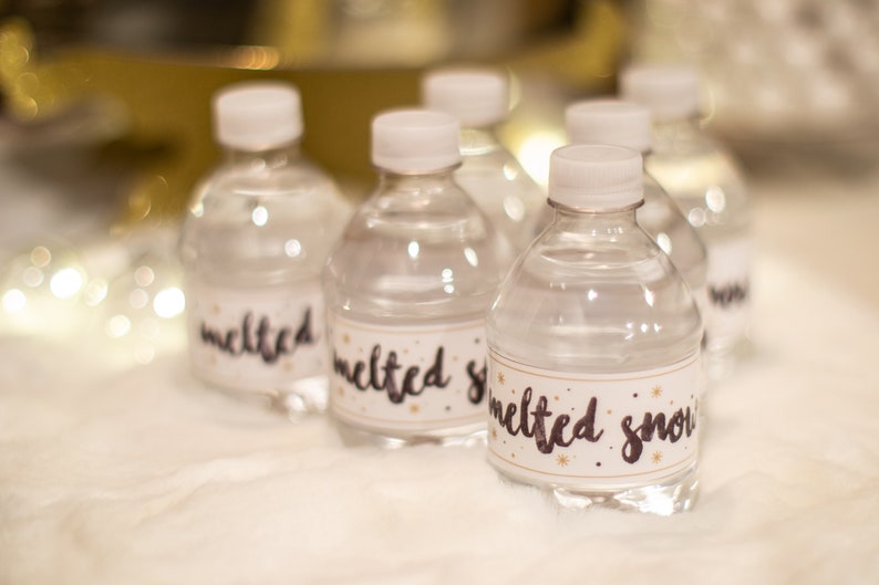 Melted Snow Water Bottle Label - Etsy