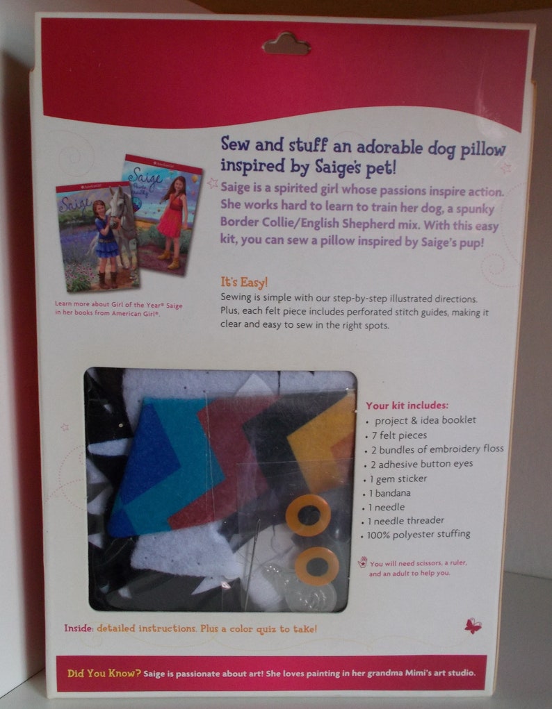 American Girl Crafts Dog Sew and Stuff Kit, 2013 Girl of the Year Saige ...