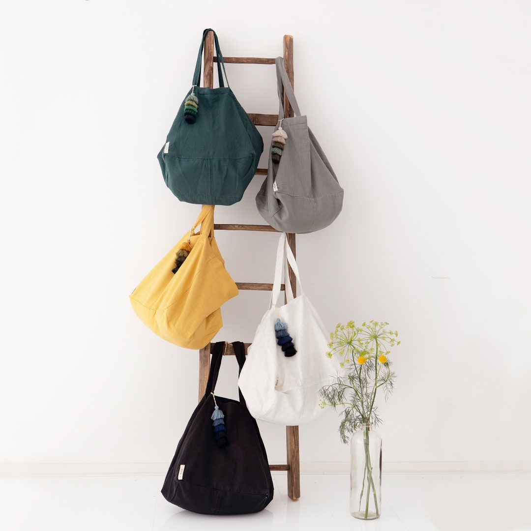 Linen Tote Bag Various Colors Linen Shopping Bag Perfect Gift Linen ...