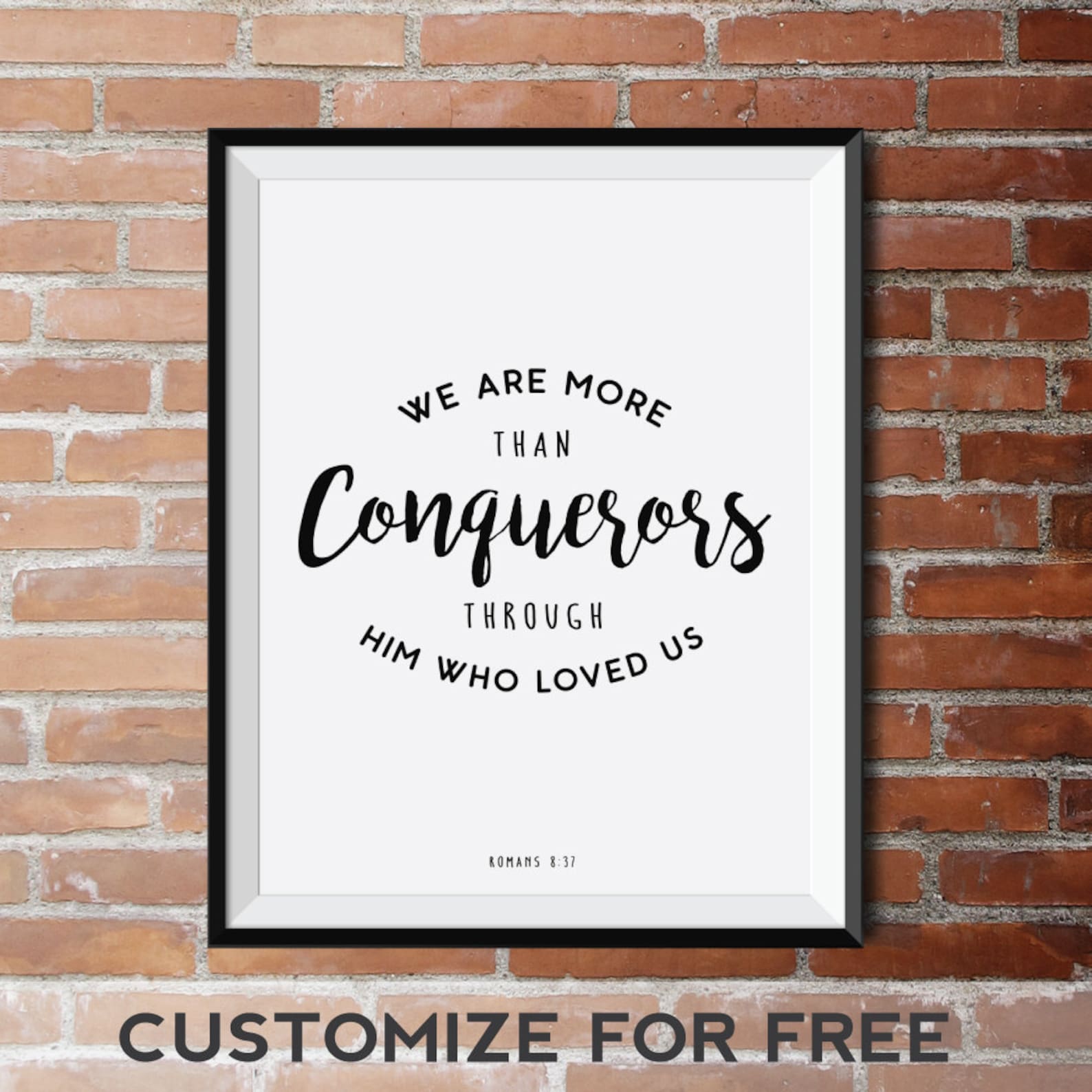 We Are More Than Conquerors Art Print, Romans 8:37, Bible Verse ...