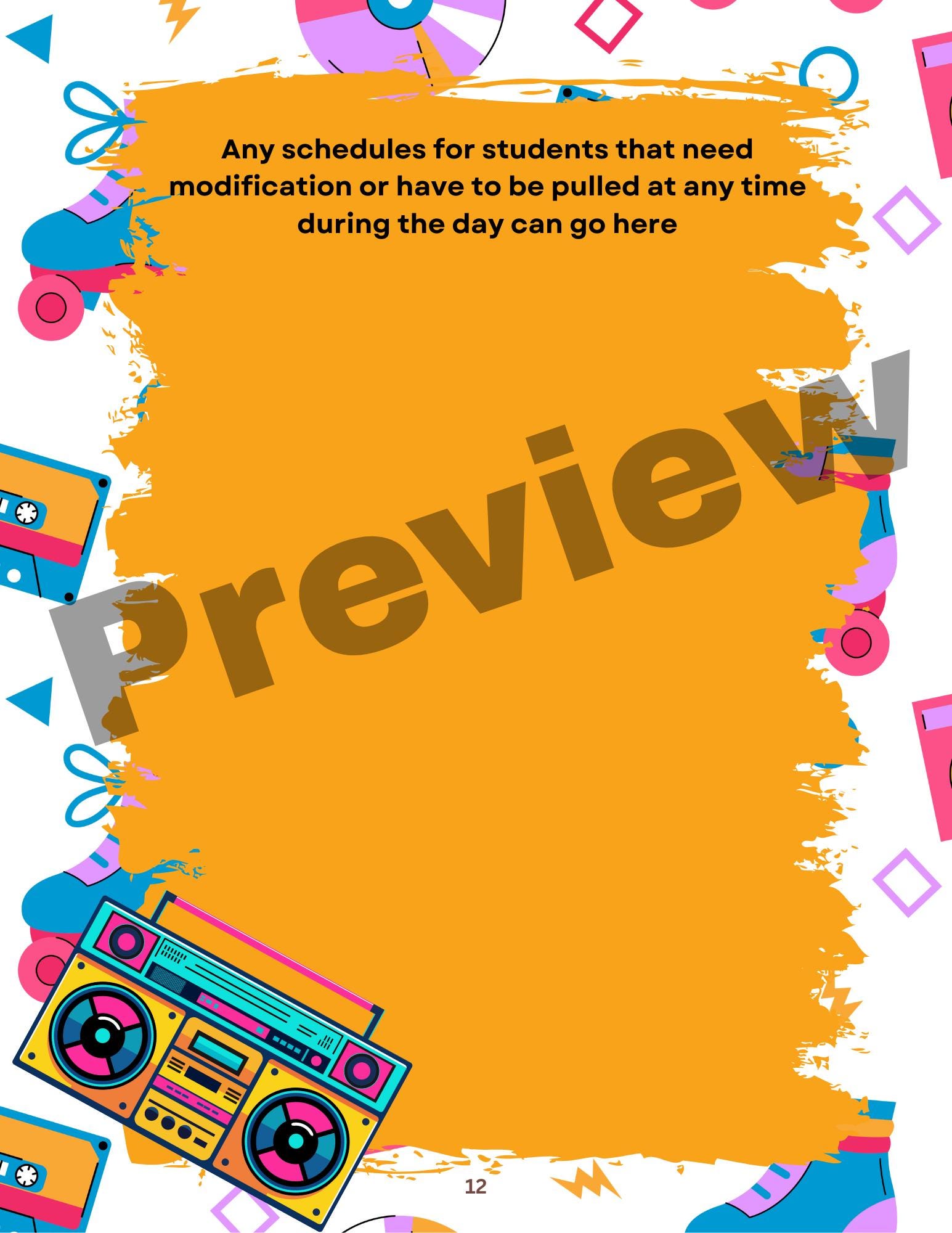 Throwback, 90s, 80s,teacher Binder and Sub Guide, Teacher, Classroom ...