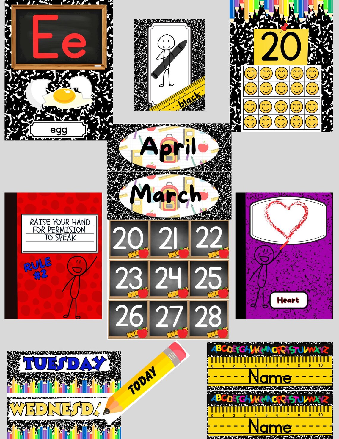 Composition Notebook Classroom Decorations - Etsy