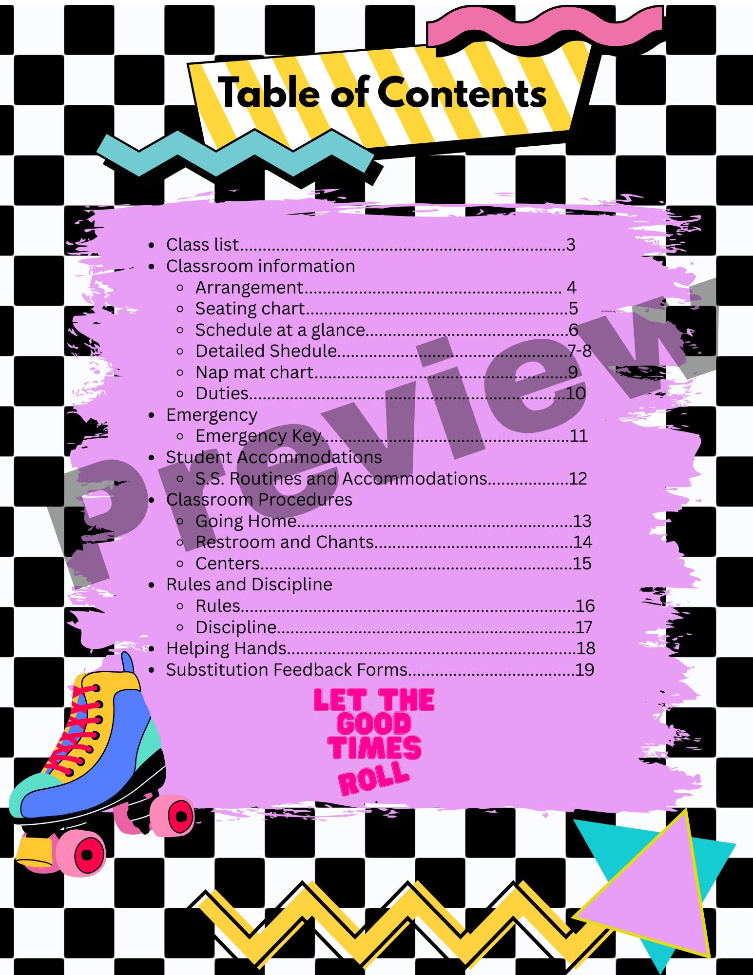 Throwback, 90s, 80s,teacher Binder and Sub Guide, Teacher, Classroom ...