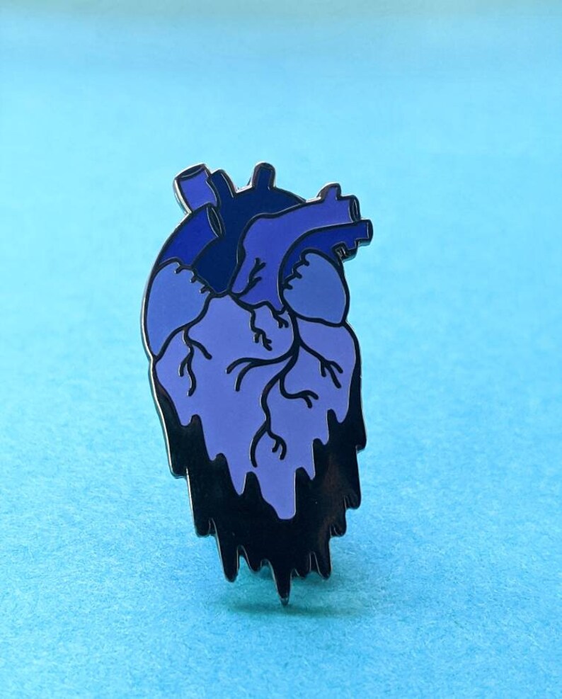 Gothic Heart Enamel Pin Gothic Pin Anatomical Heart Enamel | Etsy