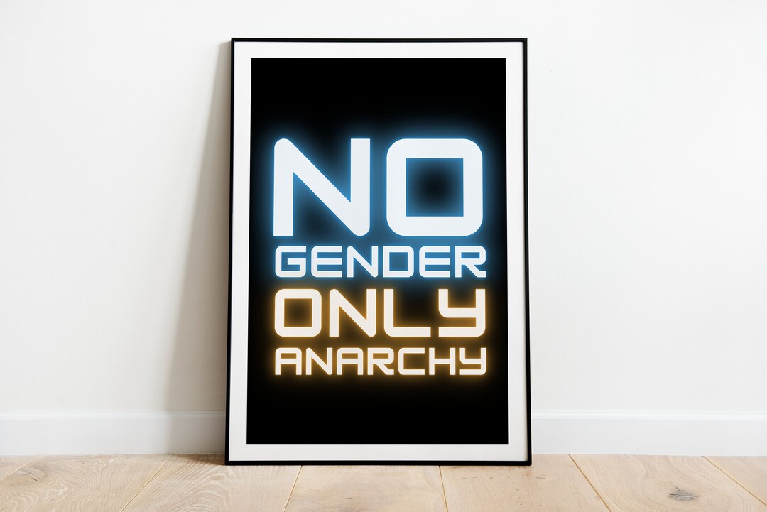 No Gender Only Anarchy Print - Trans Art Print - LGBT Wall Decor ...