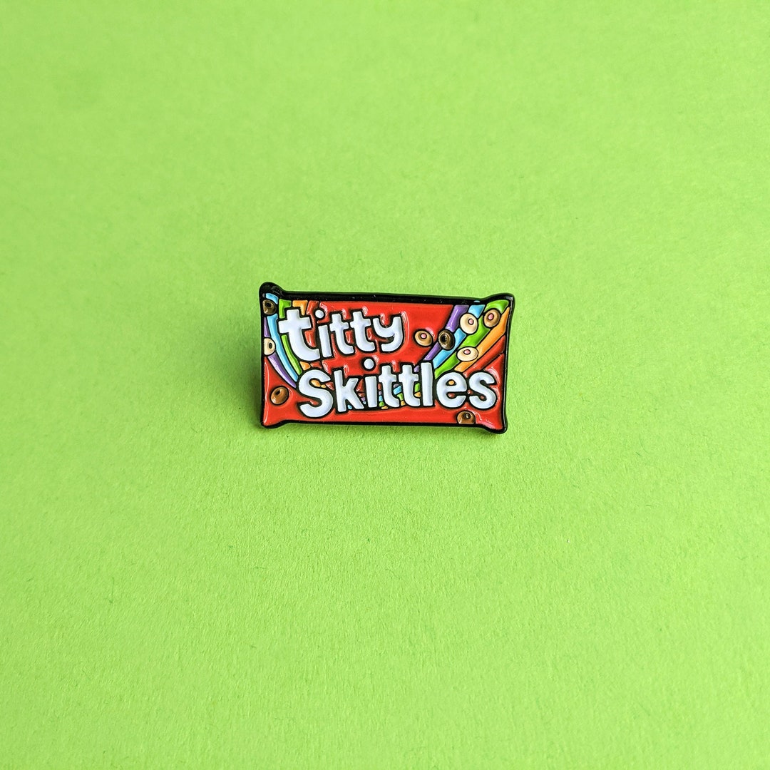 Titty Skittles Enamel Pin Funny Trans Woman Mtf Pin Etsy