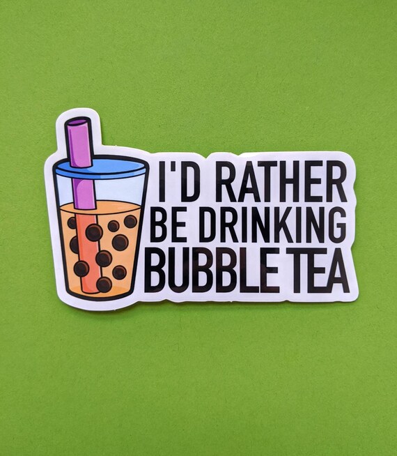 Bubble Tea Vinyl Sticker Funny Design Food Drink Sticker | Etsy