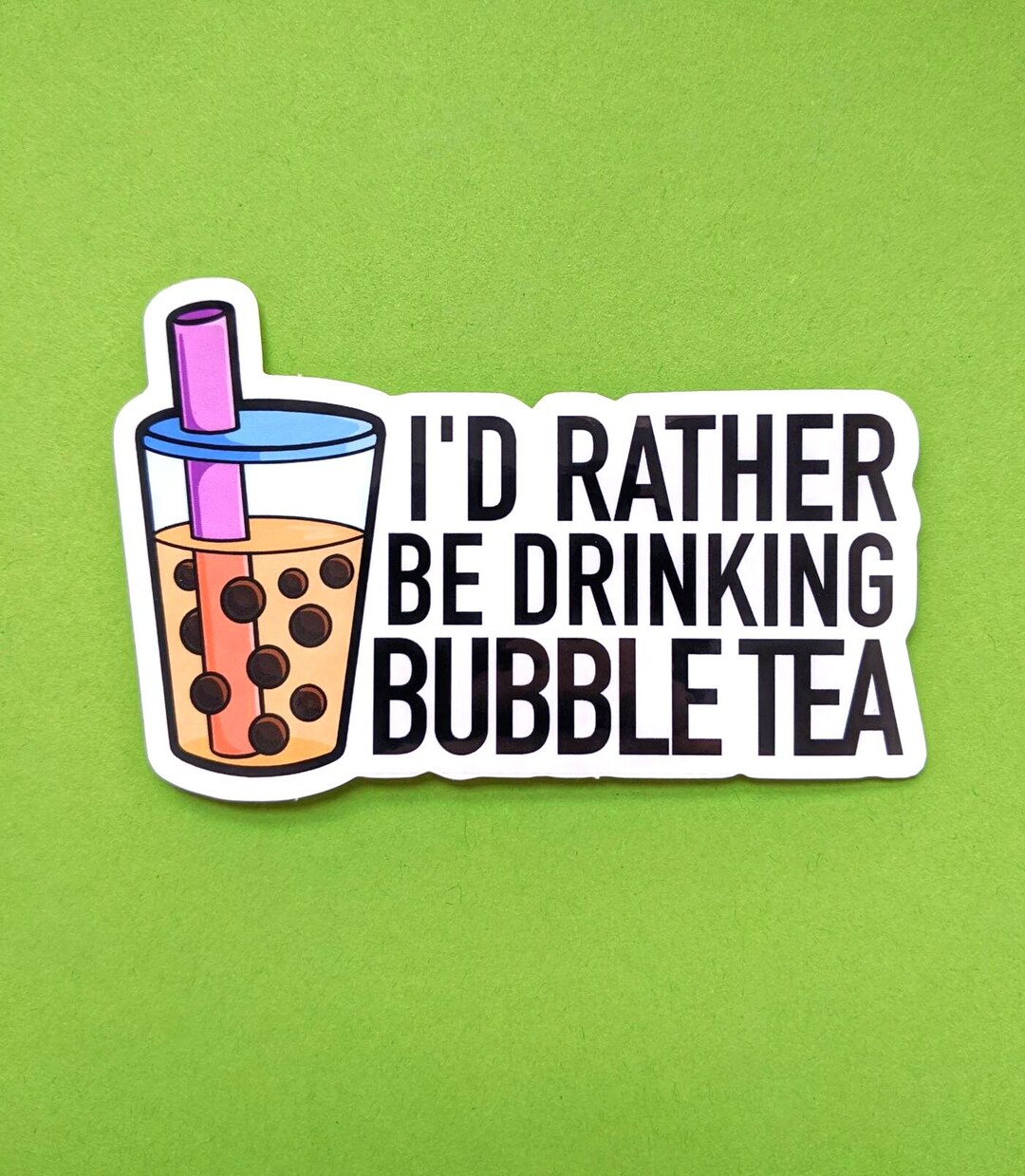 Bubble Tea Vinyl Sticker - Funny Design - Food Drink Sticker ...