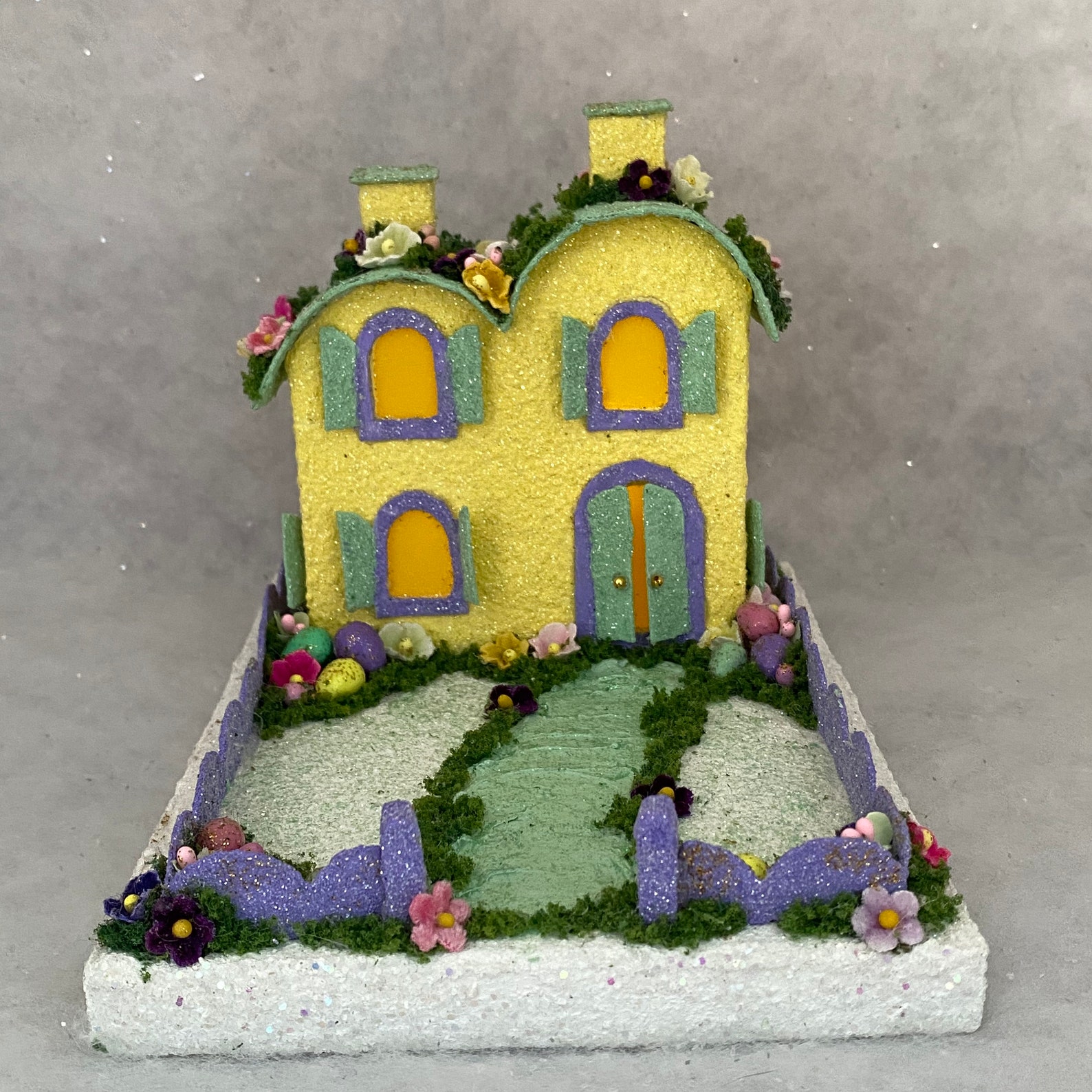 ORIGINAL Easter Putz House - Putz Glitter House - Handmade Putz ...
