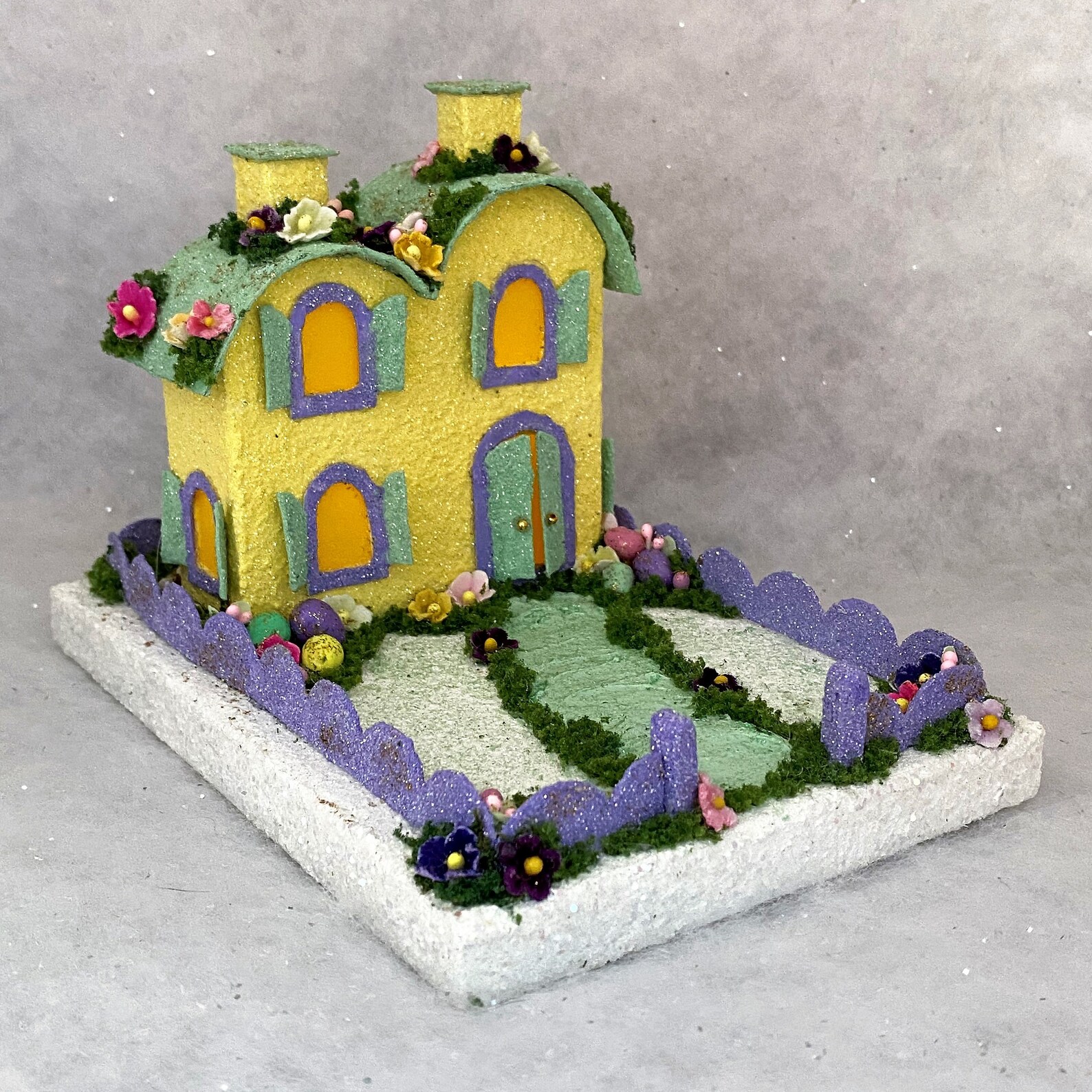 ORIGINAL Easter Putz House Putz Glitter House Handmade | Etsy