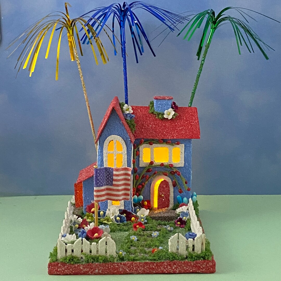 ORIGINAL Size Summer Fourth of July Putz House - Summer Putz House ...