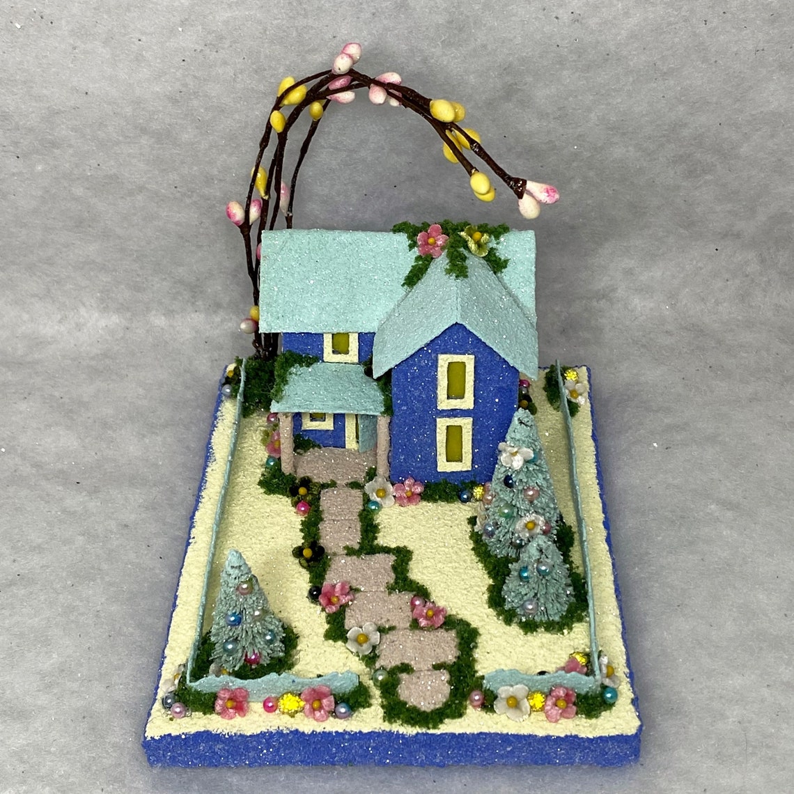 MINI Spring Putz House Putz Glitter House Handmade Putz | Etsy