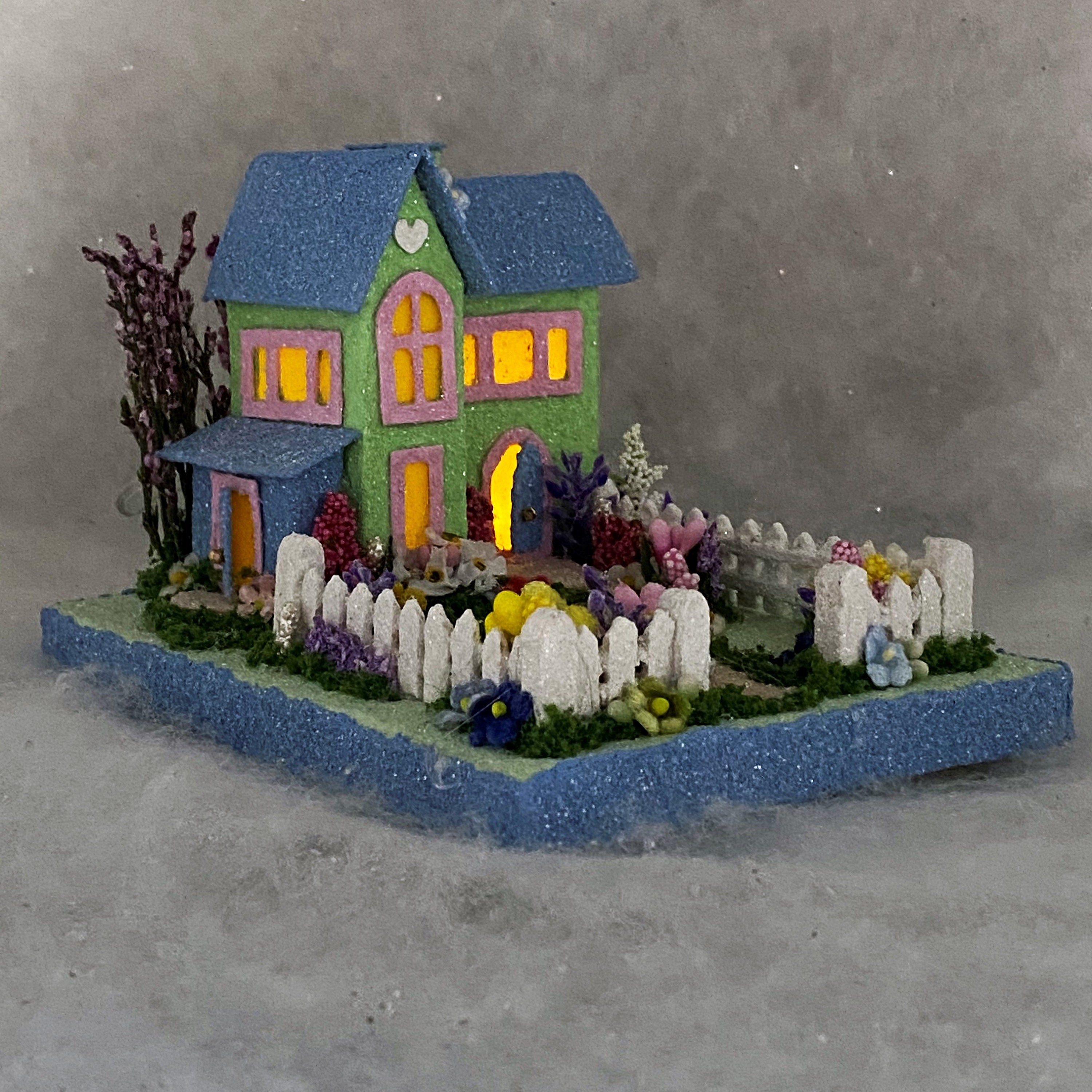 MINI Spring Putz House Putz Glitter House Handmade Putz - Etsy